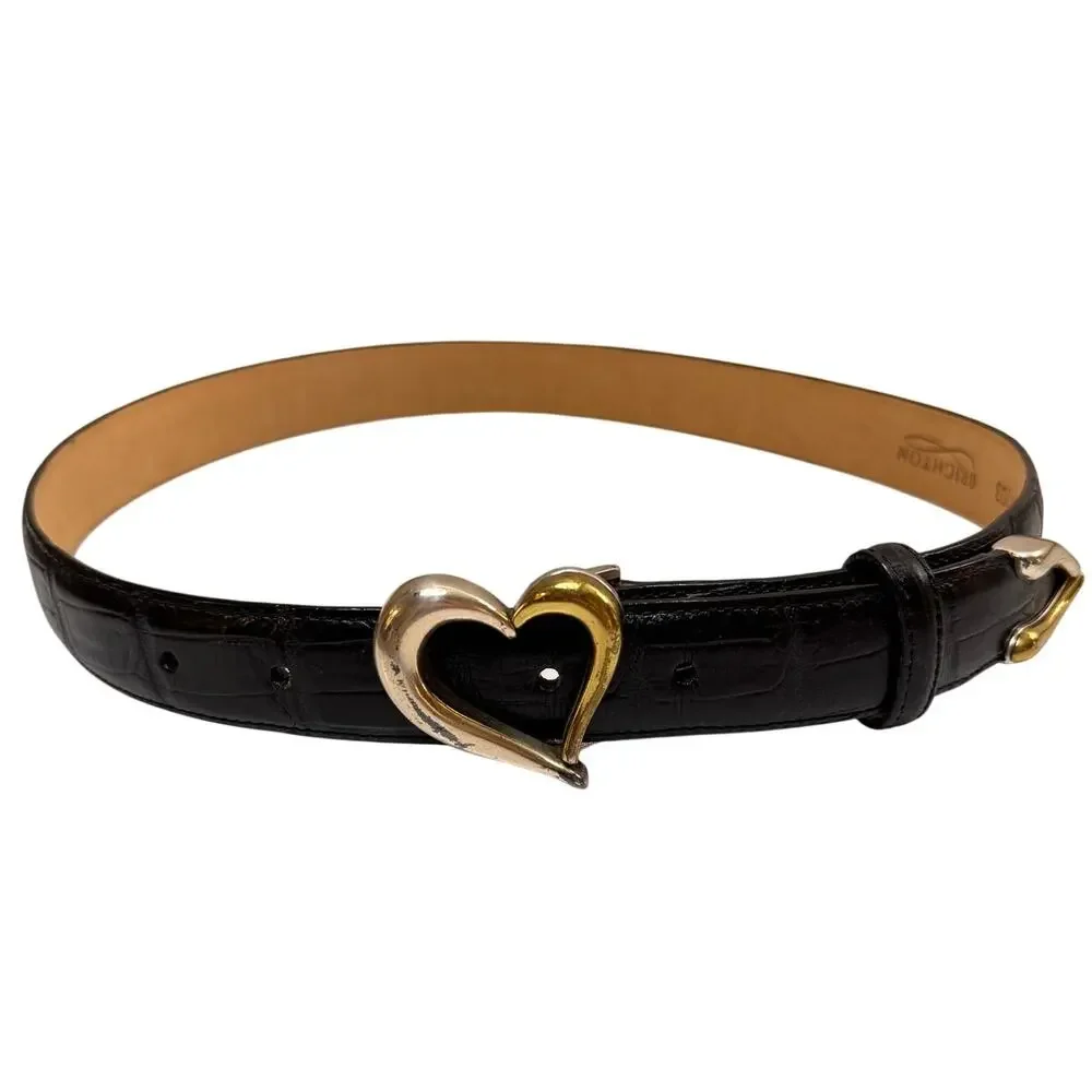 Brighton | Accessories | Brighton Women Belt Black Croco Embossed ...